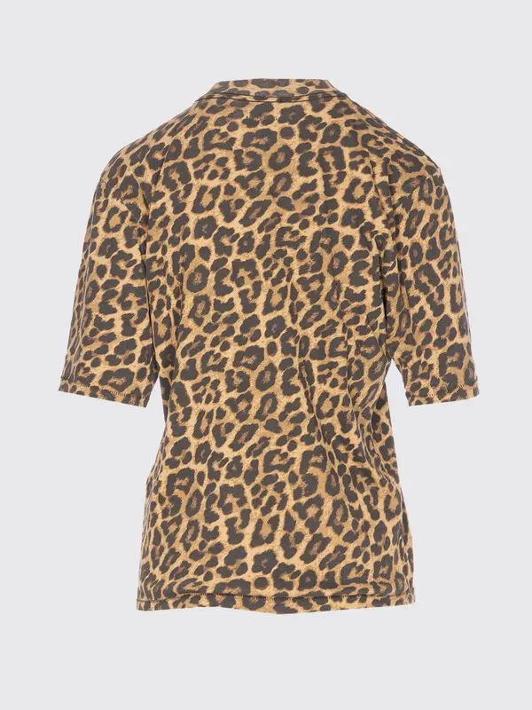 ANINE BING Animal Print Cotton T-shirt