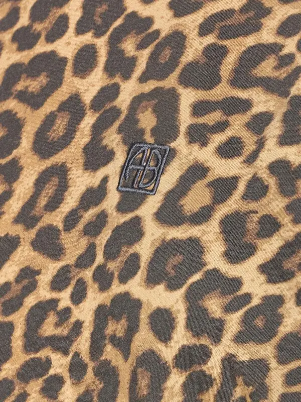 ANINE BING Animal Print Cotton T-shirt
