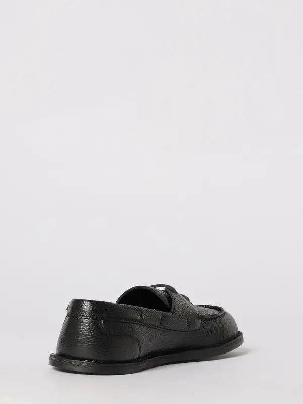 Moschino Grain Leather Boat Loafers