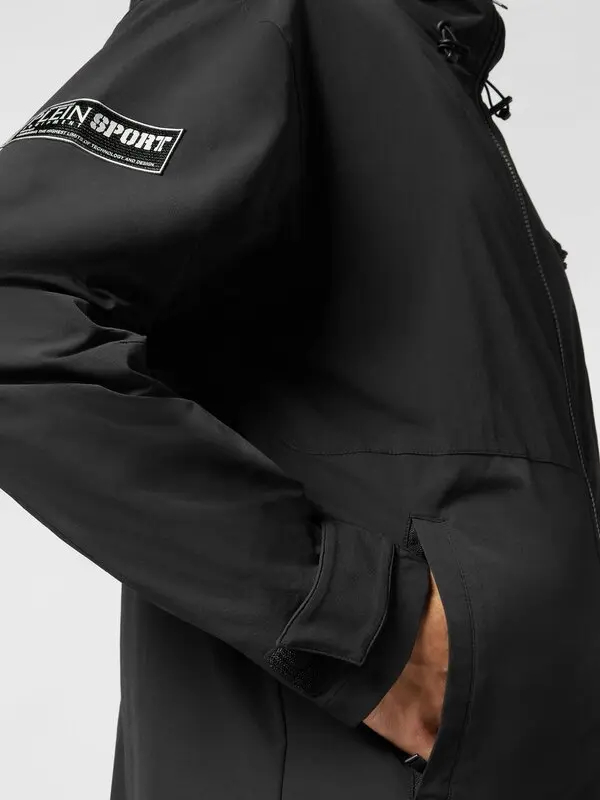 PLEIN SPORT Hooded Windbreaker - Black