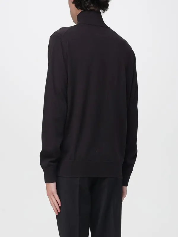 PAOLO PECORA Quarter Zip Fine Knit Pullover - Brown