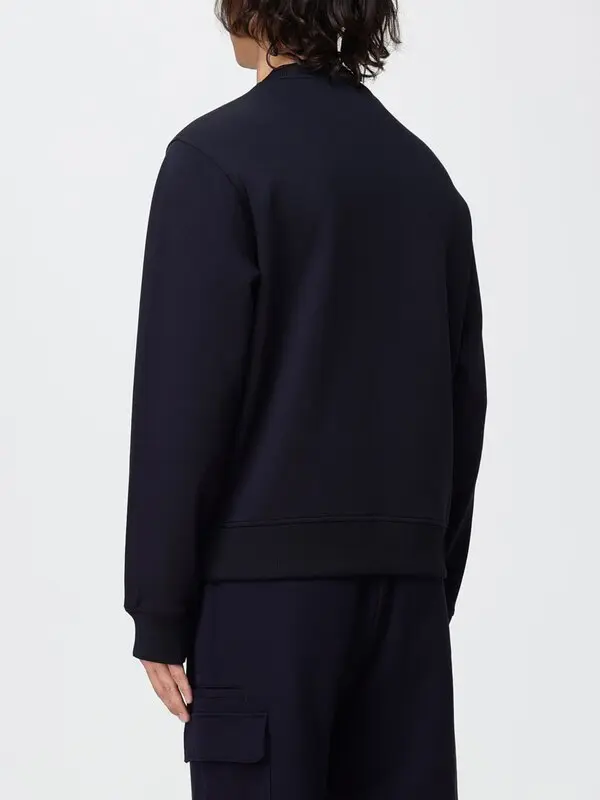 Emporio Armani Cotton Blend Zip-up Sweatshirt - Navy