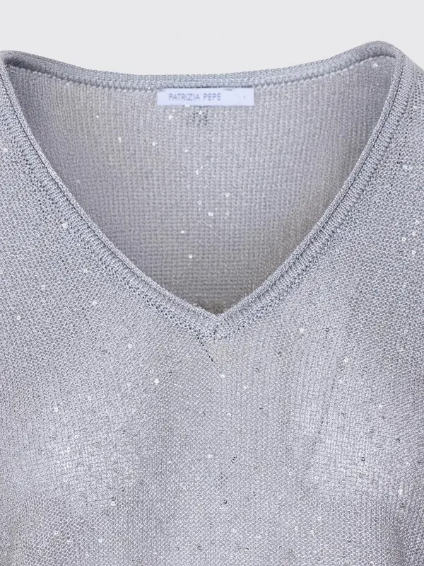 Patrizia Pepe Sequin Embellished V-neck Pullover