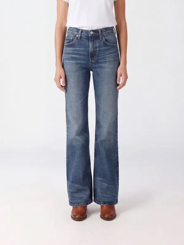 AGOLDE High Rise Straight Leg Jeans - Navy