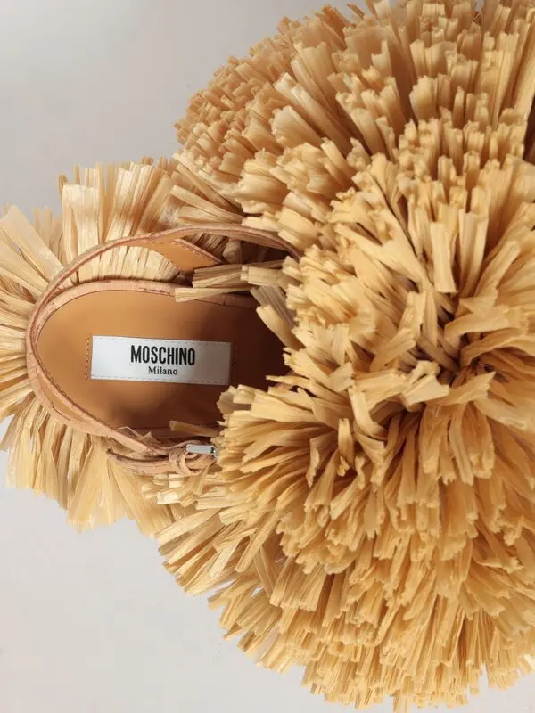 Moschino Raffia And Cork Sandal