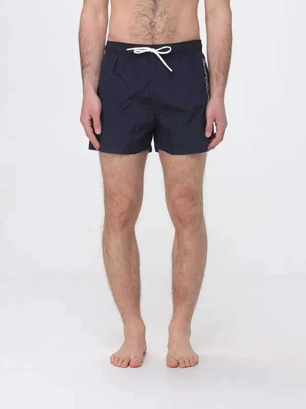 Emporio Armani Nylon Boxer Swimsuit With Logo - Blue
