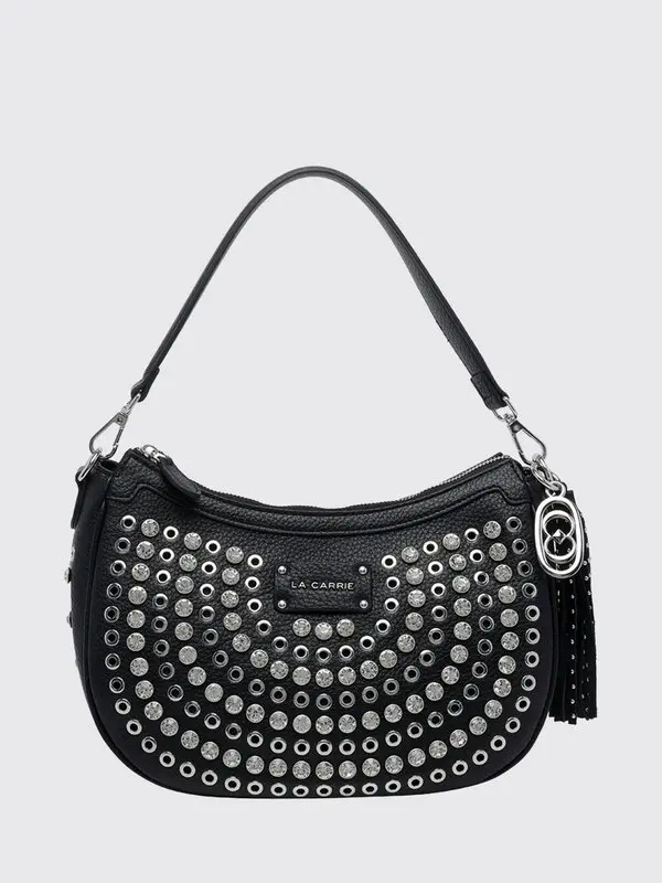 LA CARRIE Andromeda Crystal-embroidered Shoulder Bag With Eyelets