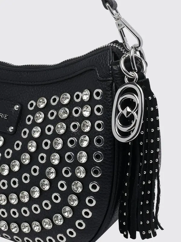 LA CARRIE Andromeda Crystal-embroidered Shoulder Bag With Eyelets
