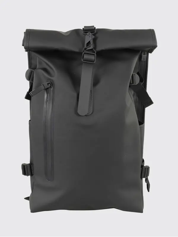 Rains Rolltop Rucksack Waterproof Backpack With Carabiner Closure - Black
