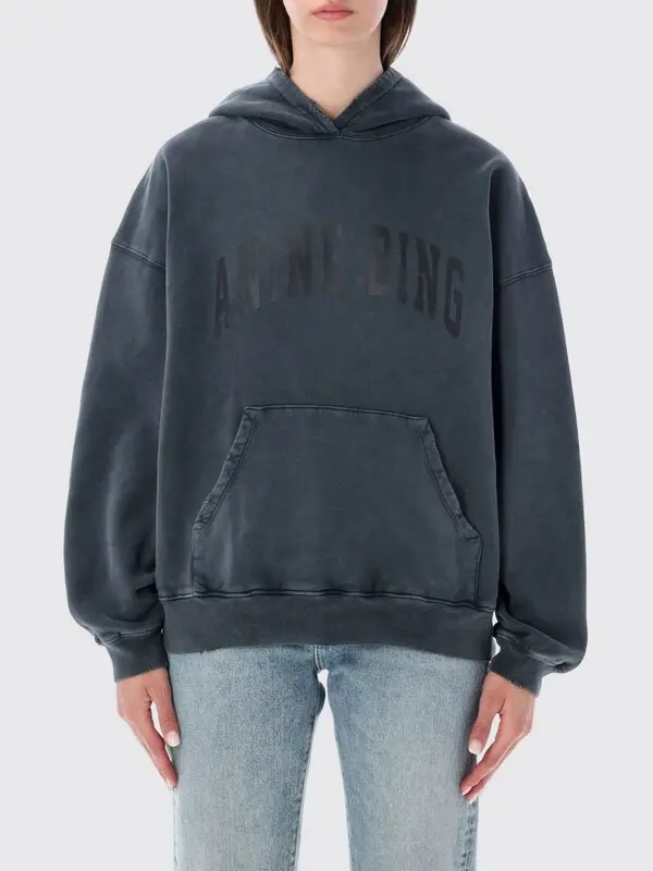 ANINE BING Cotton Hoodie - Charcoal