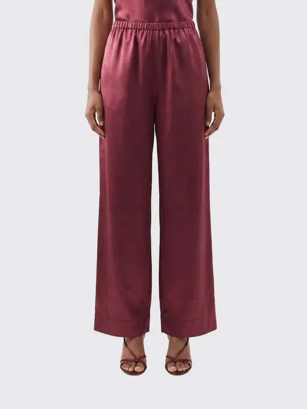 BY MALENE BIRGER Metallic Wide Leg Trousers - Wine