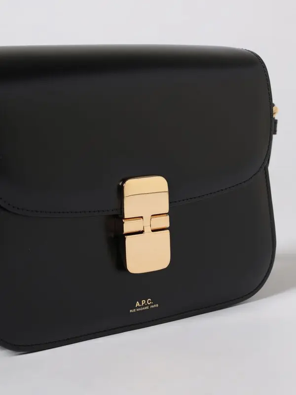 A.p.c. Grace Smooth Leather Crossbody Bag With Buckle - Black