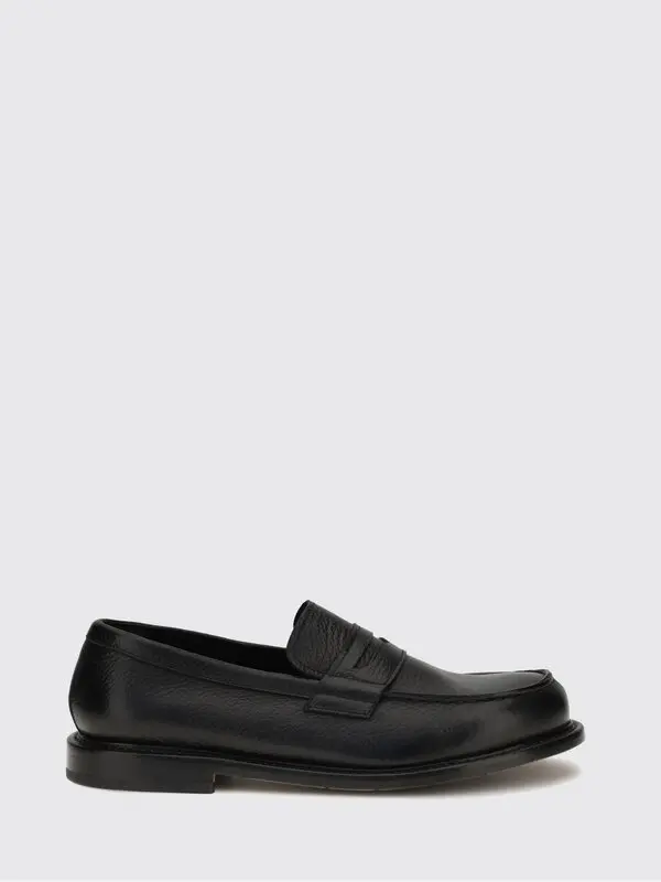 Premiata Calfskin Leather Loafers With Saddle Strap