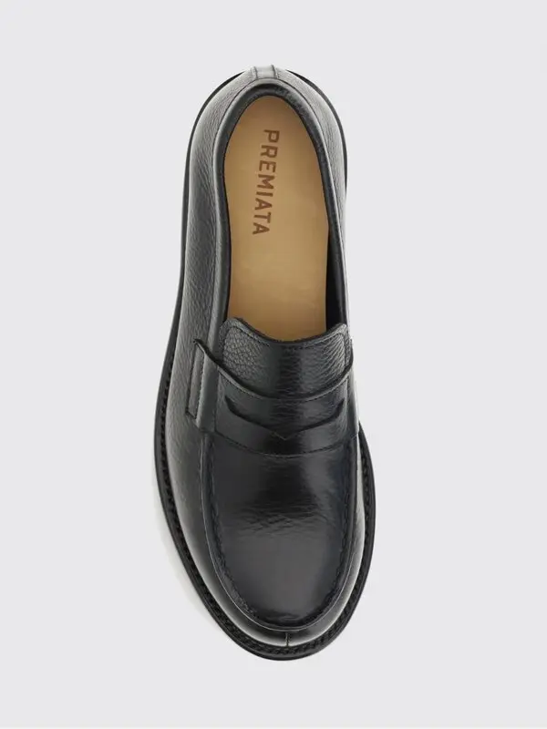 Premiata Calfskin Leather Loafers With Saddle Strap