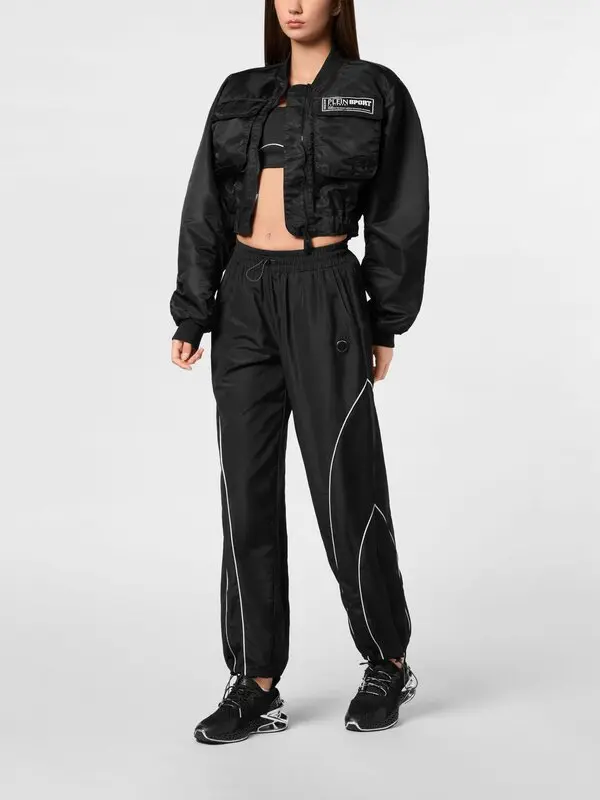 PLEIN SPORT Polyester Crop Bomber Jacket