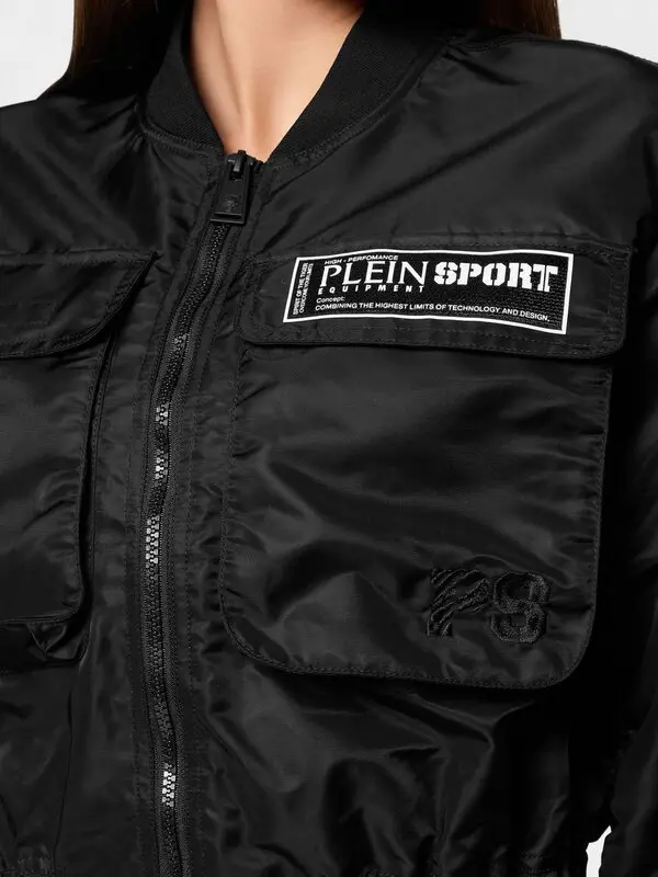 PLEIN SPORT Polyester Crop Bomber Jacket