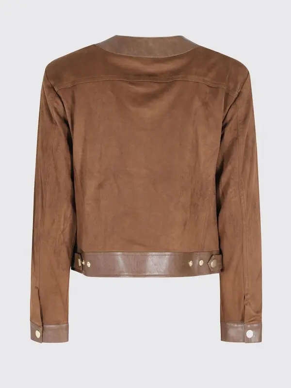 URBANCODE Short Faux Suede Jacket With Crew Neck And Belt
