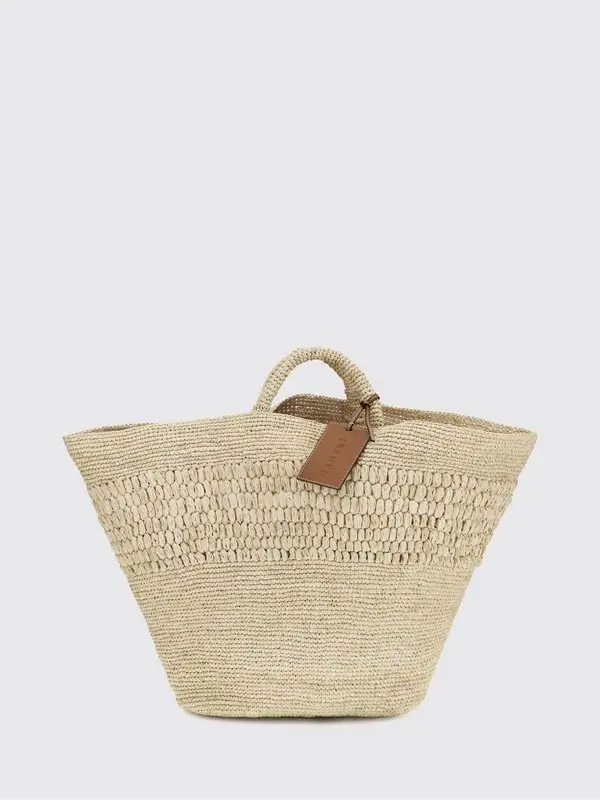 Manebí Fiji Flared Crochet Raffia Tote Bag