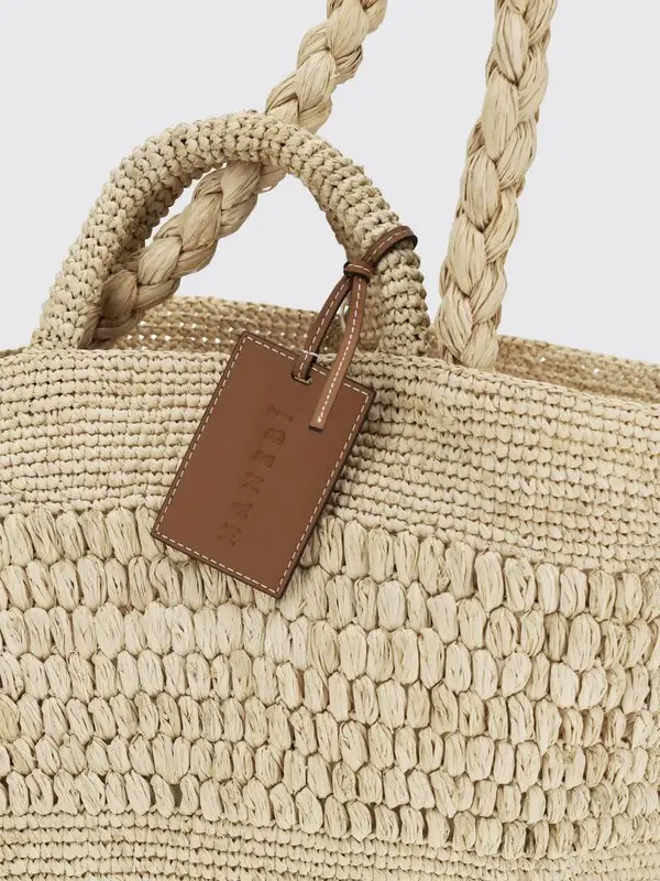 Manebí Fiji Flared Crochet Raffia Tote Bag
