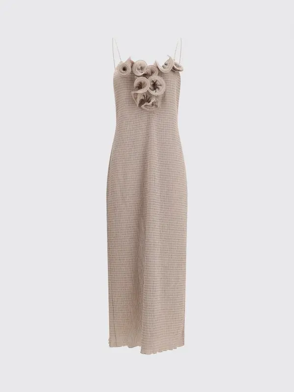 Magda Butrym Spaghetti Strap Embellished Midi Dress - Brown