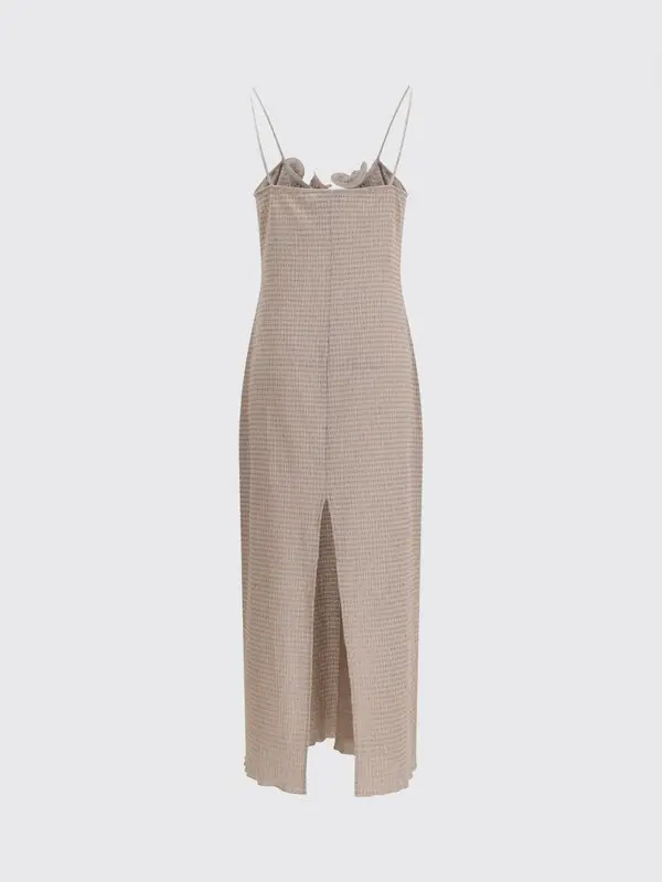 Magda Butrym Spaghetti Strap Embellished Midi Dress - Brown