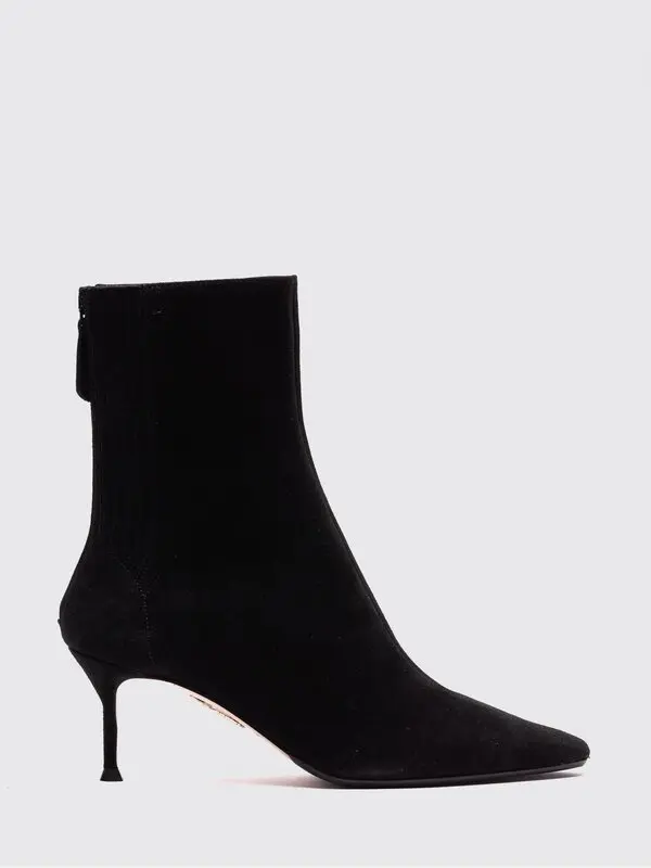 AQUAZZURA Saint Honor Suede Ankle Boots - Black