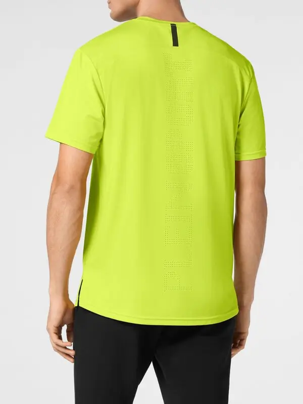 PLEIN SPORT Cotton T-shirt With Printed Logo - Yellow