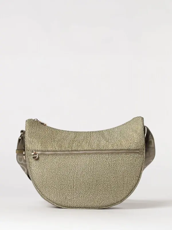 Borbonese Luna Middle Bag In Op Print Nylon - Sand
