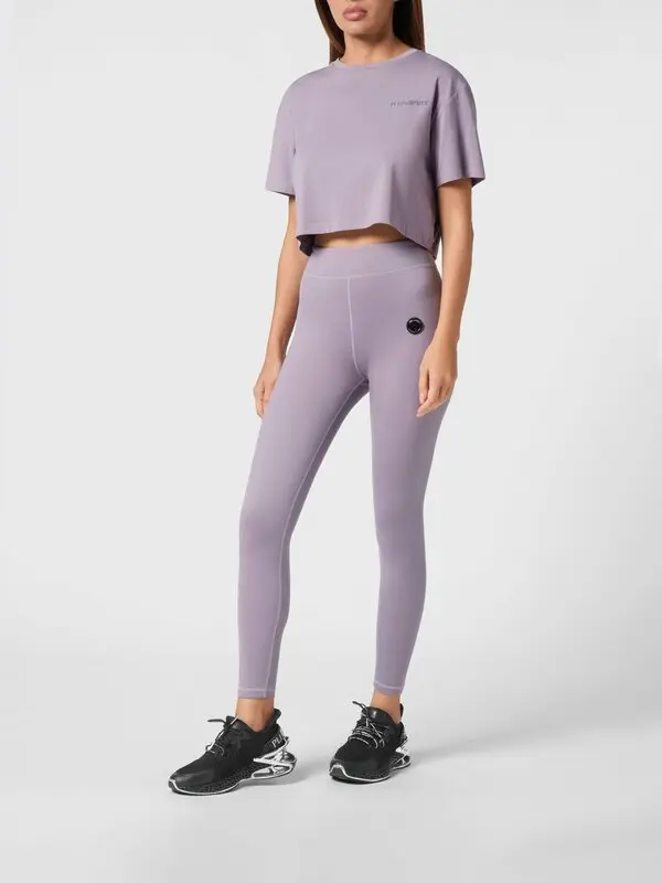 PLEIN SPORT Technical Stretch Fabric Leggings - Violet
