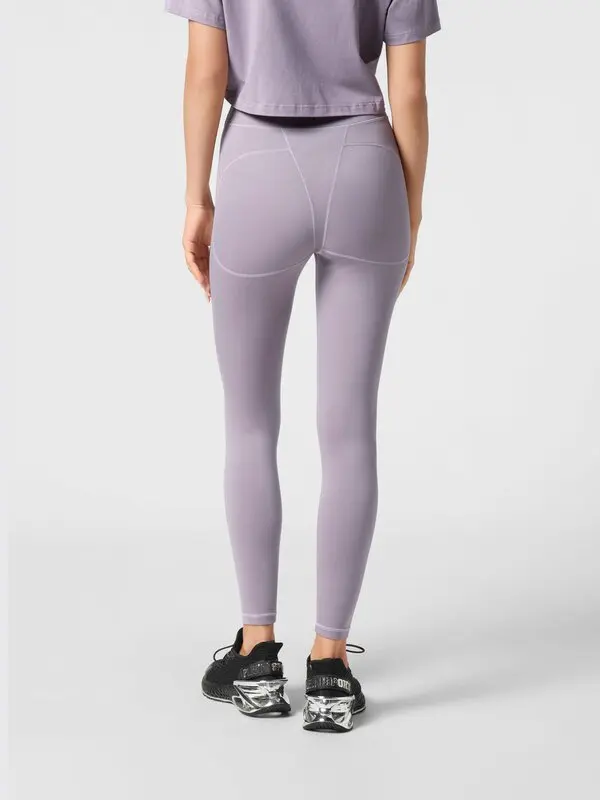 PLEIN SPORT Technical Stretch Fabric Leggings - Violet