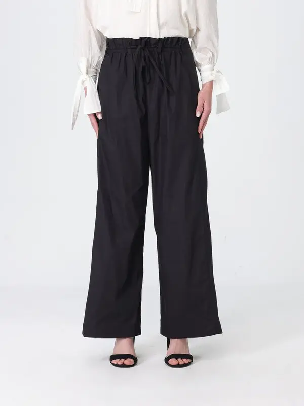 TELA Cotton Blend Palazzo Trousers - Black
