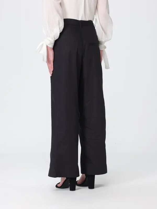 TELA Cotton Blend Palazzo Trousers - Black