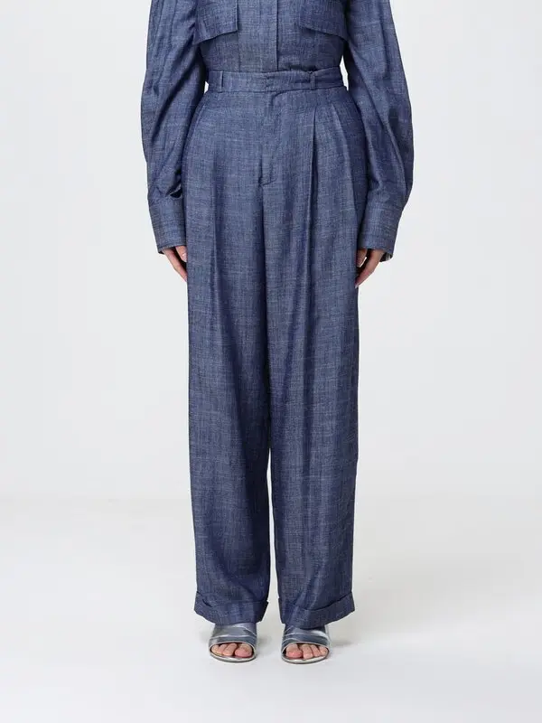Peuterey Linen Blend Palazzo Pants