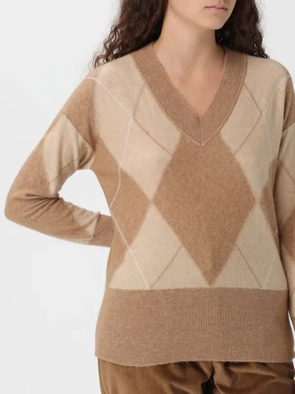 Lorena Antoniazzi V-neck Argyle Pullover