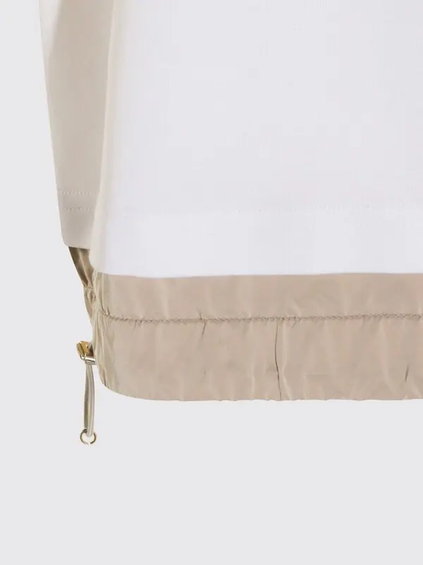 MOORER Cotton And Nylon T-shirt With Zip Pocket - White