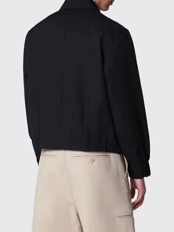 Needles Wool-blend Twill Overshirt With Two-way Zip Closure