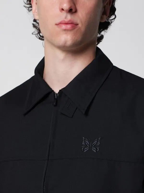 Needles Wool-blend Twill Overshirt With Two-way Zip Closure