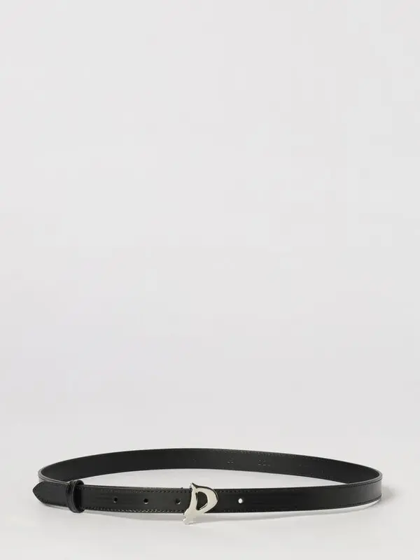 DONDUP Leather Belt With Monogram Buckle