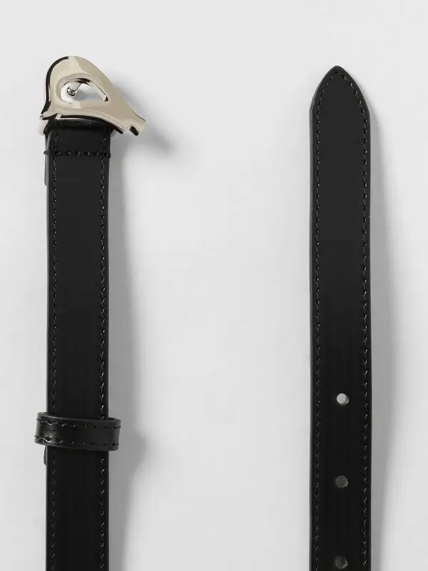 DONDUP Leather Belt With Monogram Buckle