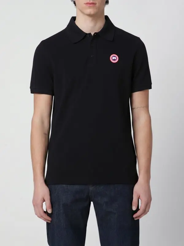 Canada Goose Logo Cotton Polo Shirt - Black