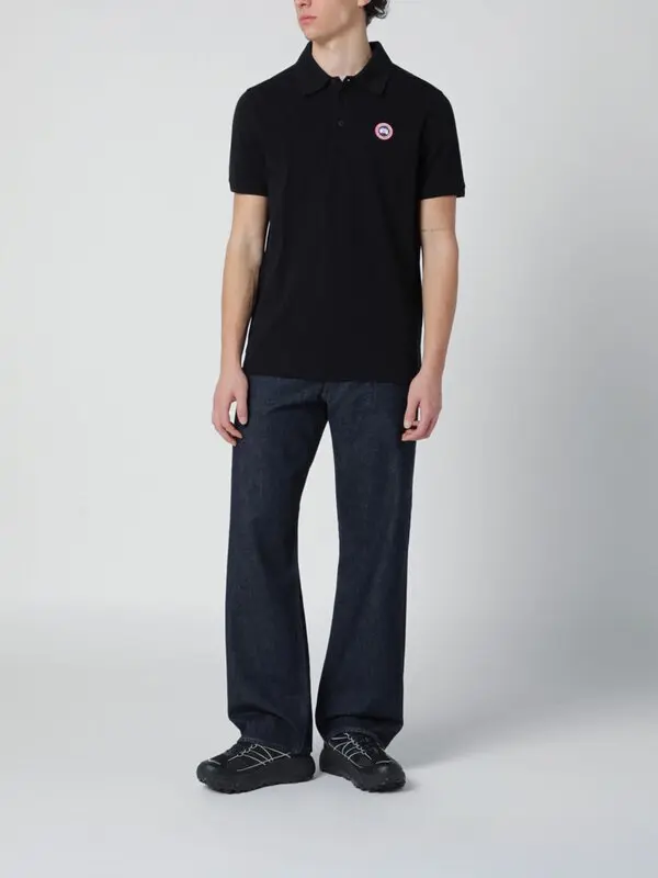 Canada Goose Logo Cotton Polo Shirt - Black