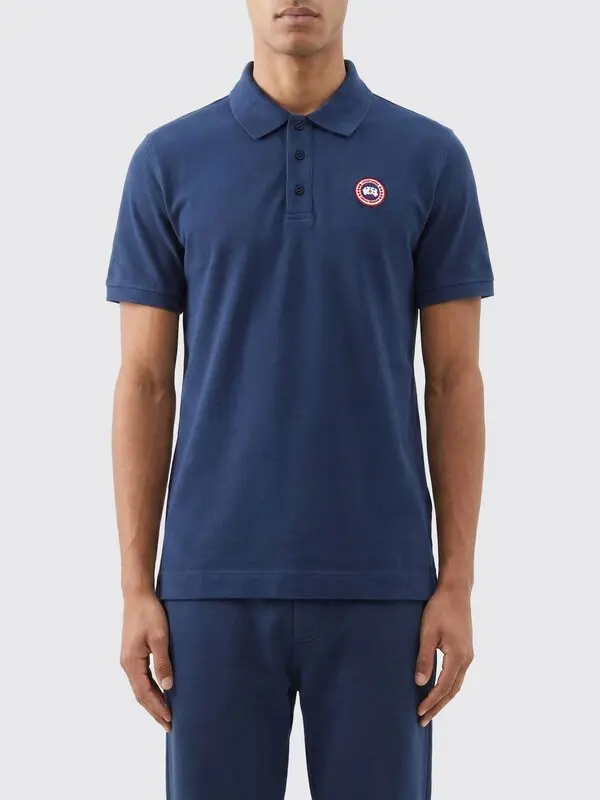 Canada Goose Logo Cotton Polo Shirt - Blue