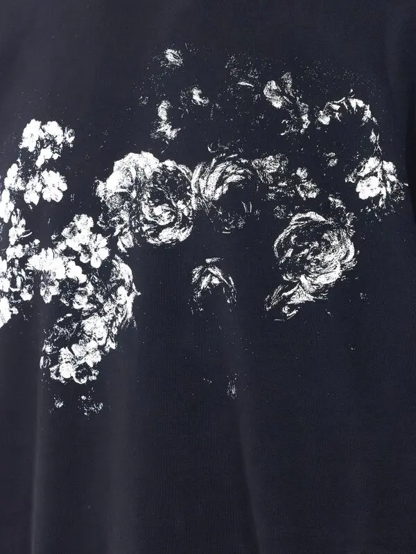 ANN DEMEULEMEESTER Floral Print Cotton Hoodie