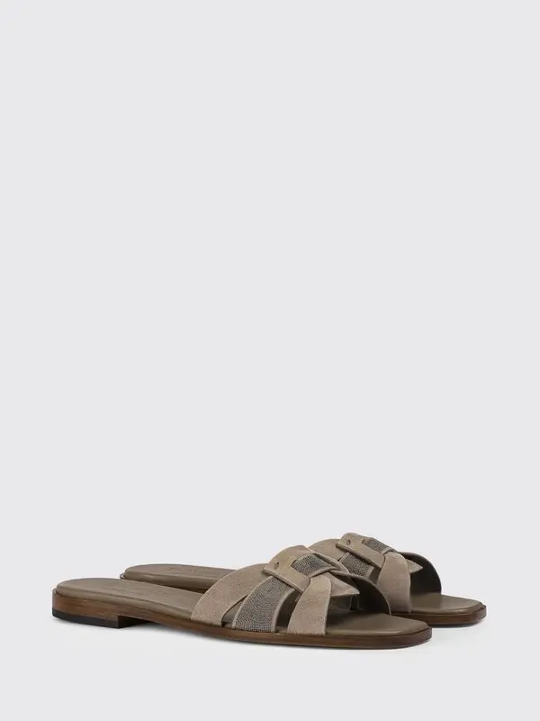 DOUCAL'S Suede Mules With Embellished Ornament