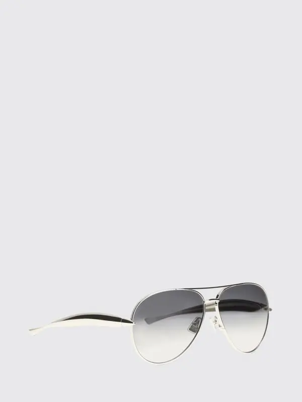 Bottega Veneta Sardine Metal Aviator Sunglasses - Silver