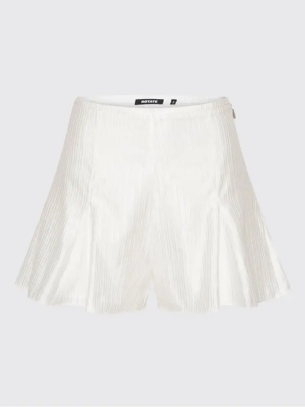 ROTATE BY BIRGER CHRISTENSEN Striped Cotton-blend Shorts With Side Zip Closure - White