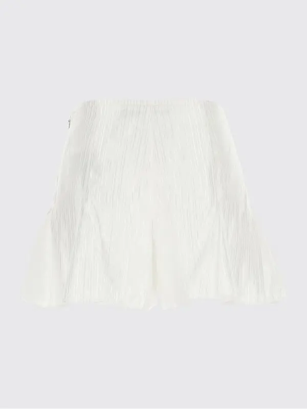 ROTATE BY BIRGER CHRISTENSEN Striped Cotton-blend Shorts With Side Zip Closure - White