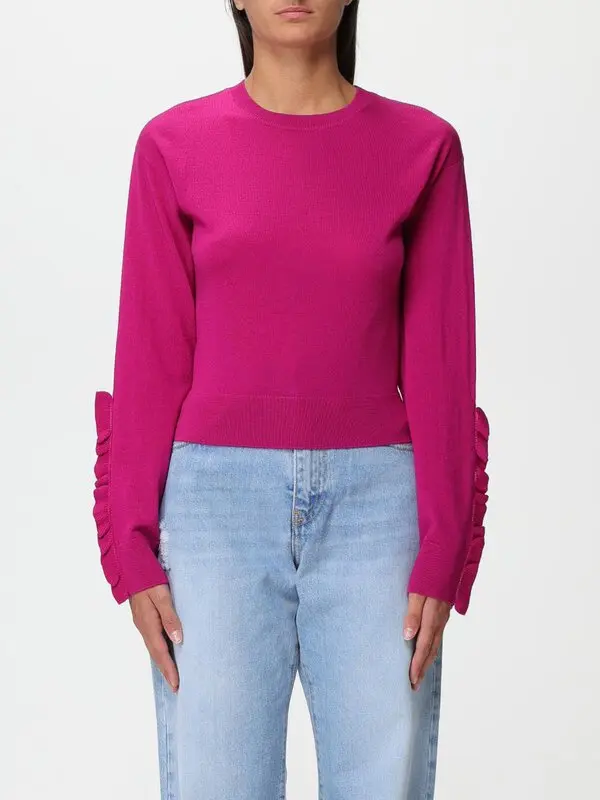 Pinko Ruffle Sleeve Pullover - Fuchsia