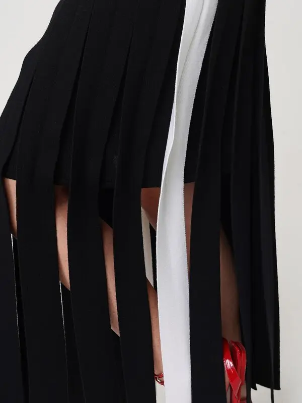 Moschino Wool Midi Skirt With Pleated Detail