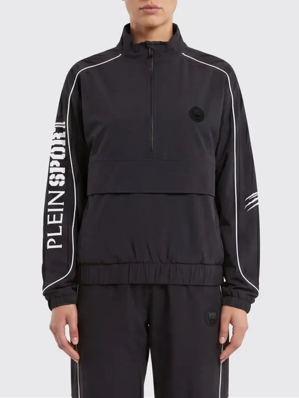 PLEIN SPORT Windbreaker With Logo - Black